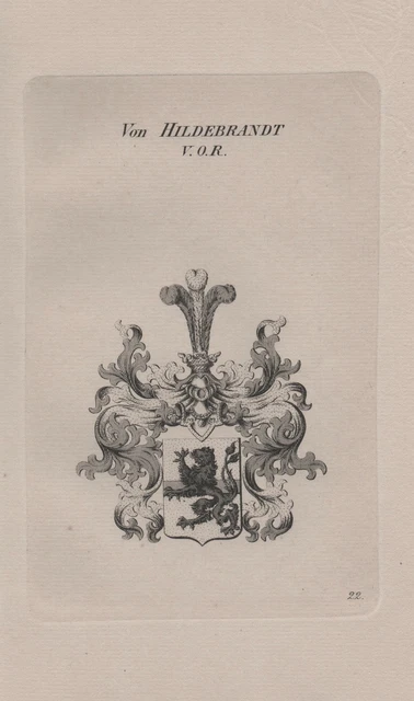 1830 HILDEBRAND ARMOIRIES Coat De Arms Gravure sur Cuivre Engraving EUR ...