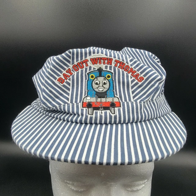 THOMAS THE TRAIN Embroidered Conductor Cap Hat Blue White Stripes 2017 ...