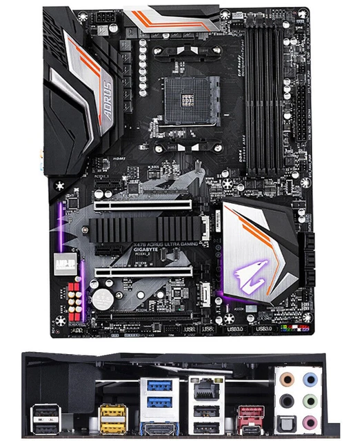 GIGABYTE X470 AORUS Ultra Gaming AMD X470 4×DDR4 Socket AM4 ATX 2×M.2 ...