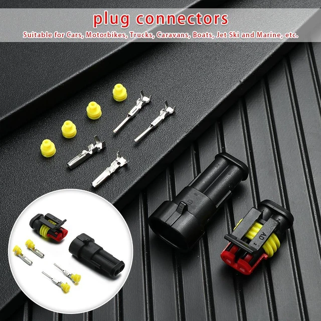 CAR SEALED 12V 2Pin Electrical Wire Automotive Connectors Male and ...