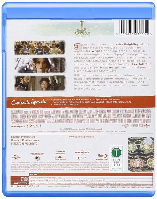 ANNA KARENINA (BLU-RAY) Matthew Macfadyen Eric MacLennan Kelly ...