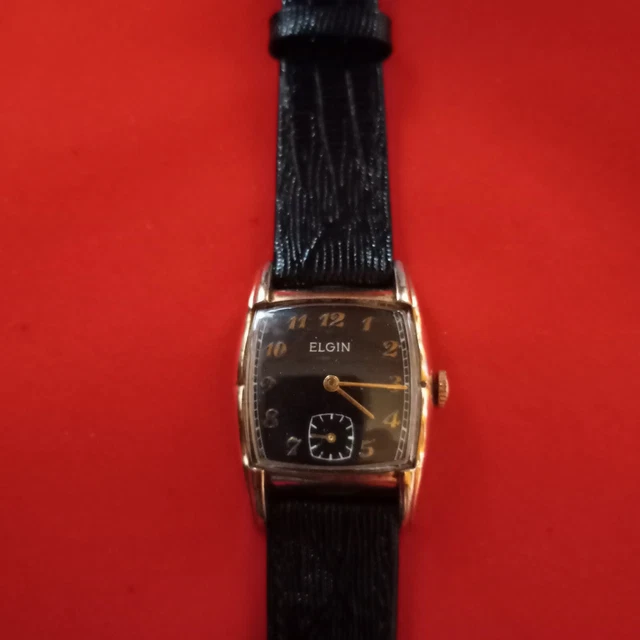 ELGIN TANK WATCH, art deco circa 1950s, 10kt gf case $100.00 - PicClick