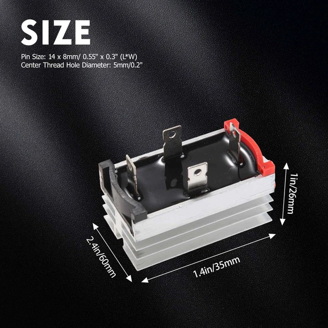 ALUMINUM HEATSINK BASE Single Phase Bridge Rectifier Diode 75A 1000V ...