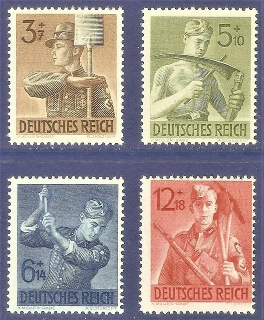 DR WWII GERMANY 1943 WW2 Stamp Hitler's Soldier Swastika Patch Engineer ...