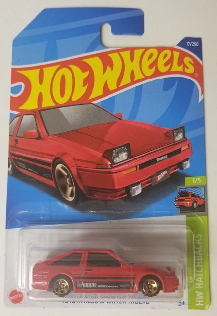 HOT WHEELS TOYOTA AE86 Sprinter Trueno Red Car Gold Wheels HW ...