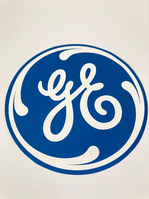 GENERAL ELECTRIC GE Large Logo Sticker Blue Round Collectible Vinyl ...