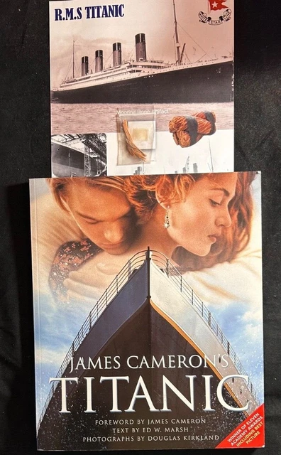 JAMES CAMERON'S TITANIC book with original Titanic mooring rope ...
