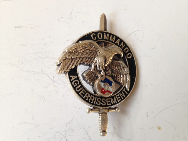 INSIGNE MILITAIRE FRANCE Brevet Cnec Commando Aguerrissement Argente Ab ...