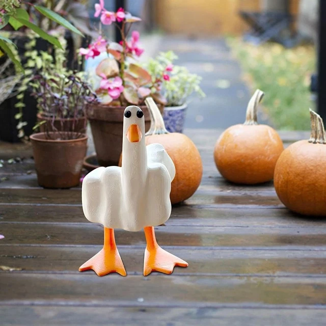 RESIN RESIN DUCK Figurines Handicraft Middle Finger Duck Outdoor EUR 10 ...