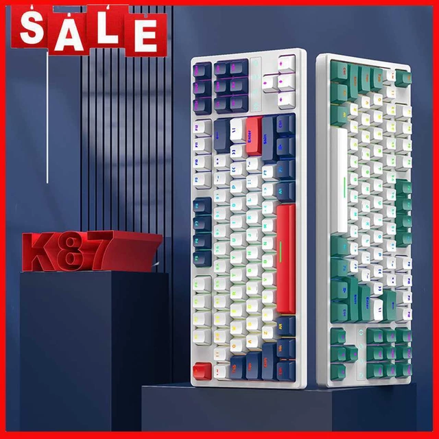 87 KEYS MECHANICAL Keyboard Hot Swappable RGB Bluetooth-compatible for ...