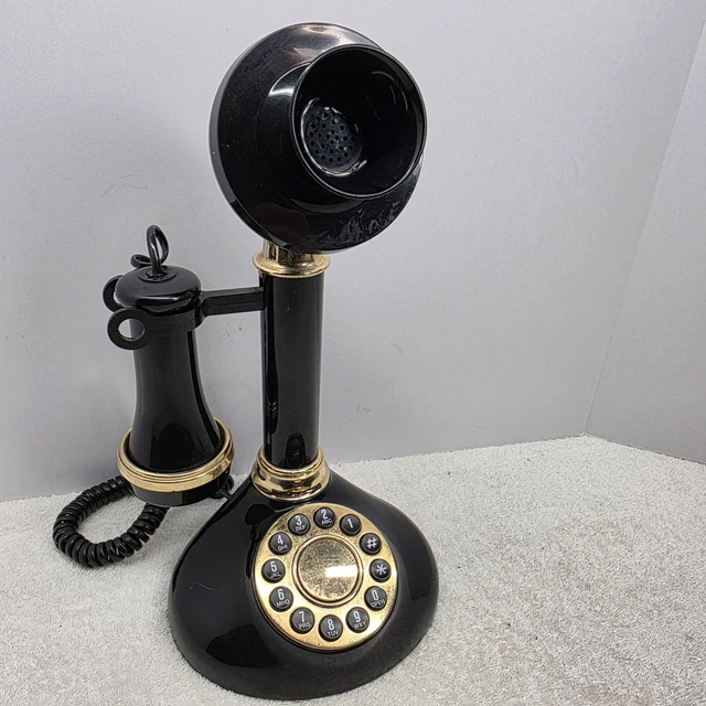 VINTAGE TELECONCEPTS SPEAK Easy Phone Black Candlestick Style Push ...