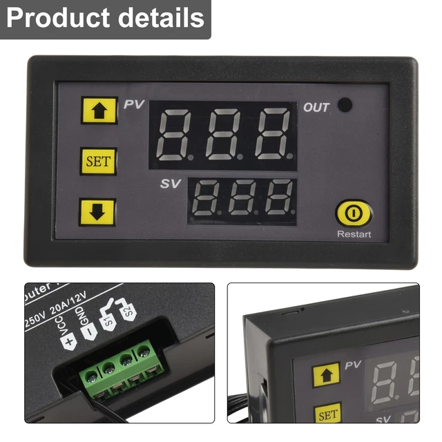 DC 12V CONTRÔLEUR de température Thermostat Relais LED numérique 20A Pratique EUR 8,87 - PicClick FR