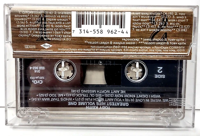 Toby Keith Greatest Hits Volume One Kassettenband 1998 Mercury Records