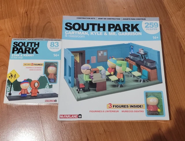 MCFARLANE TOYS SOUTH Park Cartman, Kile And Mr. Garrison & Classroom ...