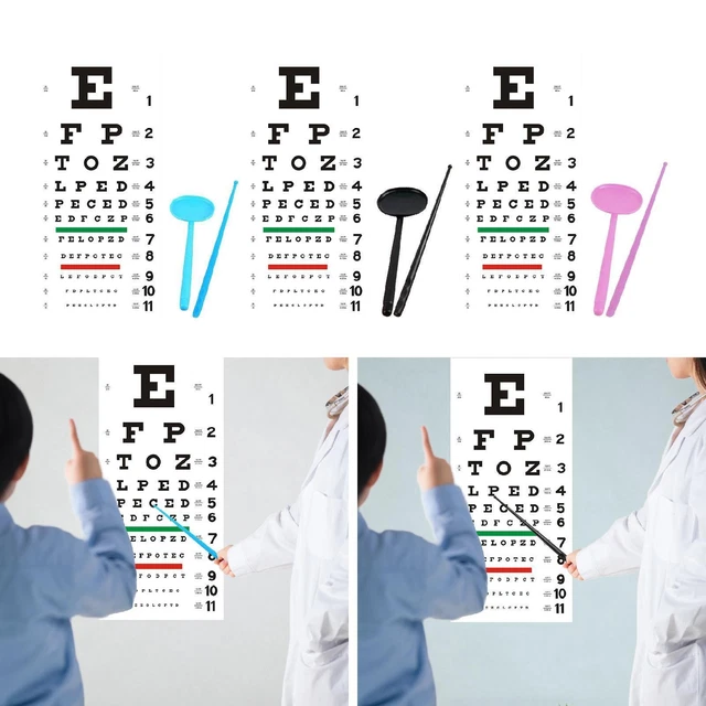 EYE CHART EDUCATIONAL PVC Eye Charts for Eye Exam for Home School ...