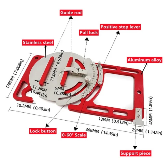 ADJUSTABLE ANGLE GUIDE Rail Clamp System Rotate Guide Rail Fixture ...