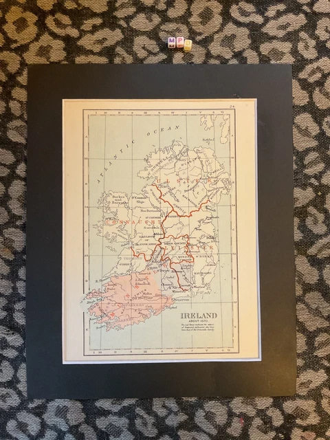 ANTIQUE 1902 HISTORICAL Map , Beautifully Mounted , EIRE IRELAND EUROPE ...