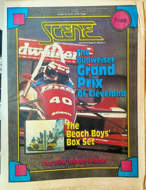 CLEVELAND SCENE MAGAZINE 8 juillet 1993 Budweiser Grand Prix Beach Boys ...