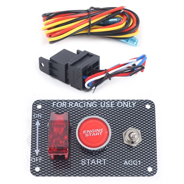 UNIVERSAL IGNITION ENGINE Start Push Starter Button Panel Toggle Switch ...