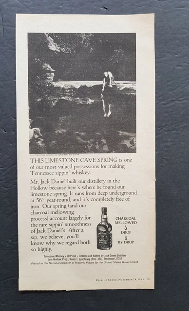 JACK DANIELS TENNESSEE Whiskey Limestone Cave Spring Promo Print Ad ...