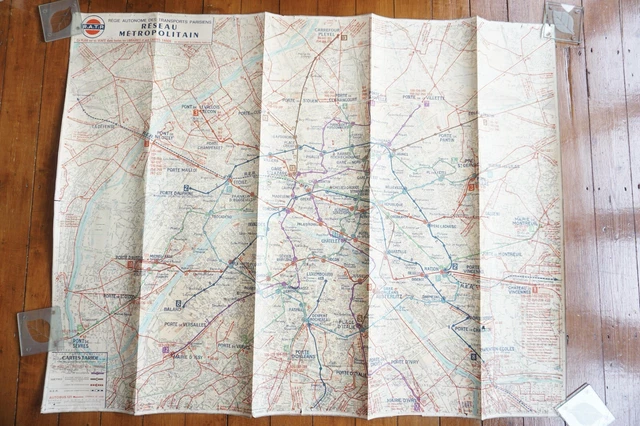 1968 FRANCE RATP Metro Underground Tube Map Railway Quad Poster £250.00 ...