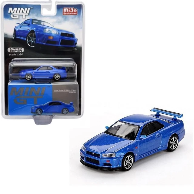 NISSAN SKYLINE GT-R (R34) V-Spec - Bayside blue - MiJo - Mini GT 1:64 ...