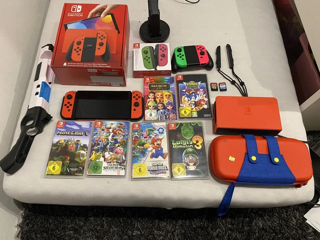 NINTENDO SWITCH (OLED-MODELL) HEG-001 Mario-Edition (Rot) 64GB Console ...