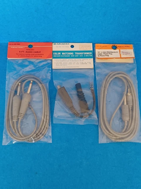 VINTAGE RADIO SHACK Realistic assorted Audio cables NOS $11.75 - PicClick