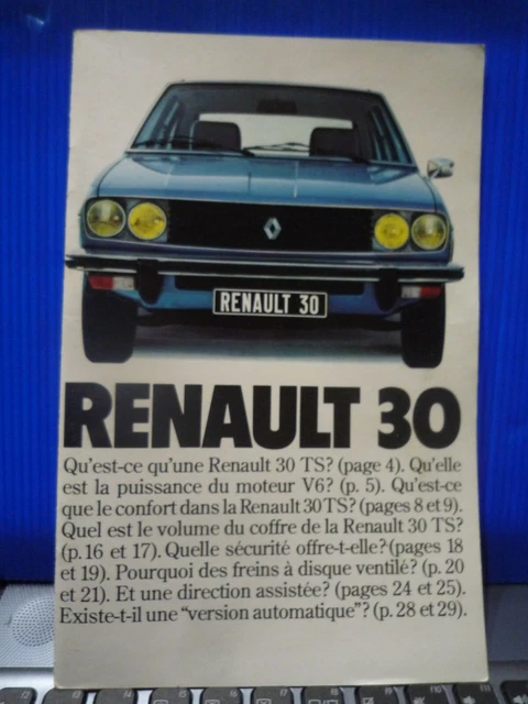 RENAULT 30 TS 1977 Brochure CATALOGUE prospekt original 32p 15x23 en ...