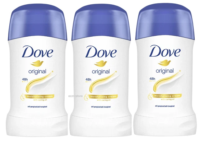 DOVE LOT DE 3 pcs Déodorant Anti-Transpirant Original Protection 40 ml ...