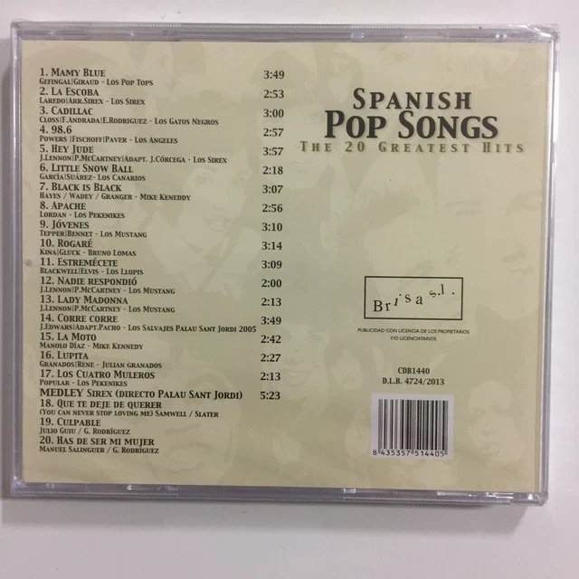 SPANISH POP SONGS Various Compilation CD 20 Tracks Blister Pack New 3 