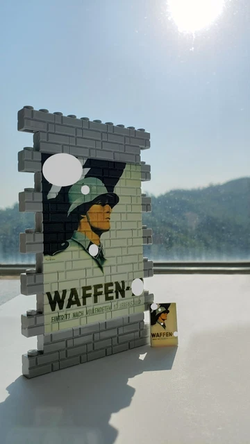 LEGO UV PRINT block WW2 German propaganda Poster battle scene moc ...