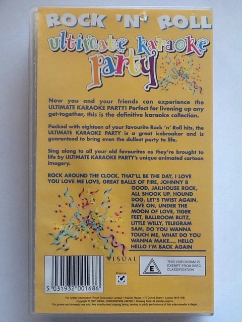 ULTIMATE KARAOKE PARTY Vhs Video. Rock 'N' Roll. £1.25 - PicClick UK