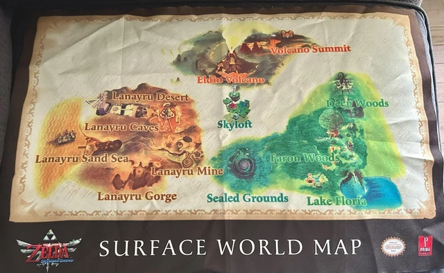 NINTENDO SURFACE WORLD Map Legend of Zelda: Skyward Sword Fabric Wii 21 ...