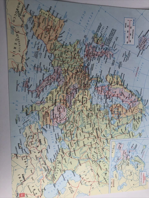 1977: A MAP Of Europe & British Isles Original Print Geographia £0.99 ...