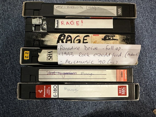 RARE RECORDED MUSIC VHS Video Tapes - Containing RAGE (1991), AUS MUSIC ...