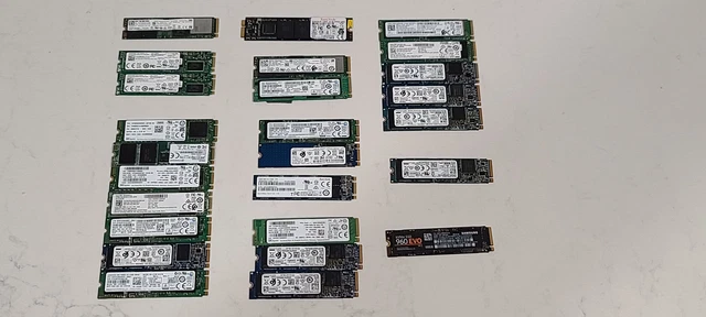 26X ASSORTED M.2/NVME SATA SSDs 128Gb to 1TB, See Detail $1,200.00 ...