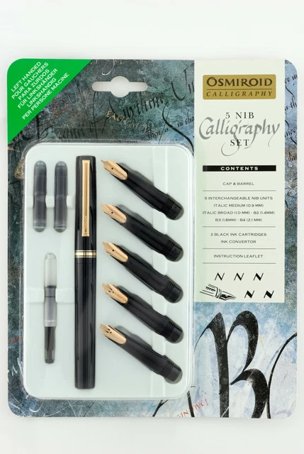 OSMIROID FIVE NIB Oblique Pen Set Islamic Arabic Hebrew Calligraphy خط ...