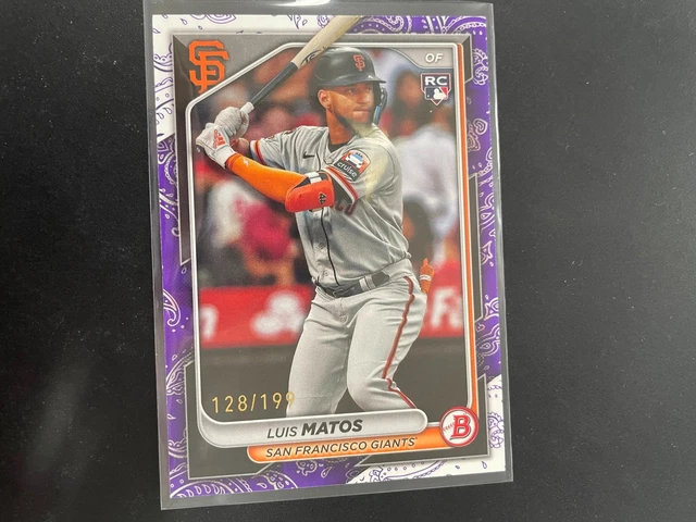 LUIS MATOS 2024 Bowman motif violet recrue RC #128/199 #12 Giants M15 ...