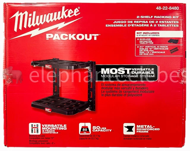 MILWAUKEE 48-22-8480 PACKOUT Heavy Duty Racking Kit 50 Lb Capacity Work ...