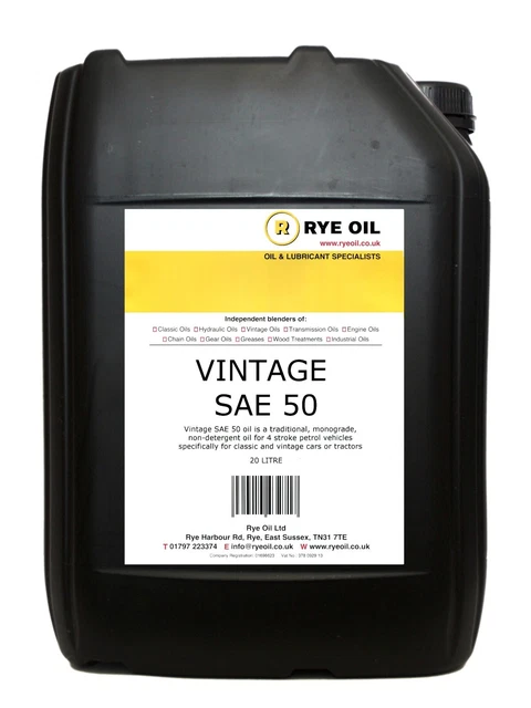 VINTAGE CLASSIC SAE 50 Engine Oil 20 Litre 20L (Not 25L) Non-Detergent ...