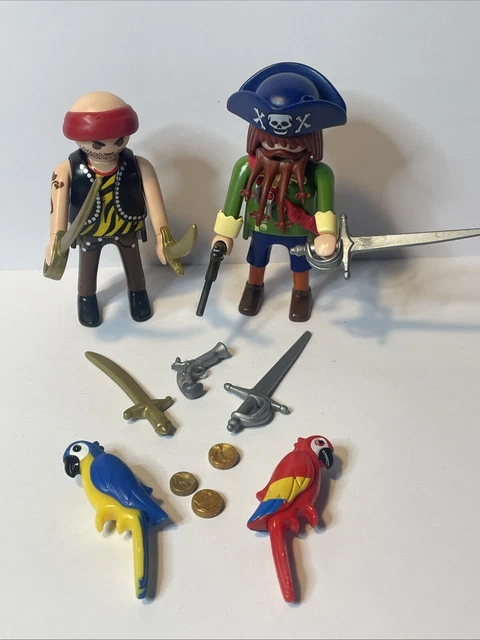 PLAYMOBIL 4654 SPECIAL Captain Pirate Crew Parrot Sword Gun Pistol Lot ...