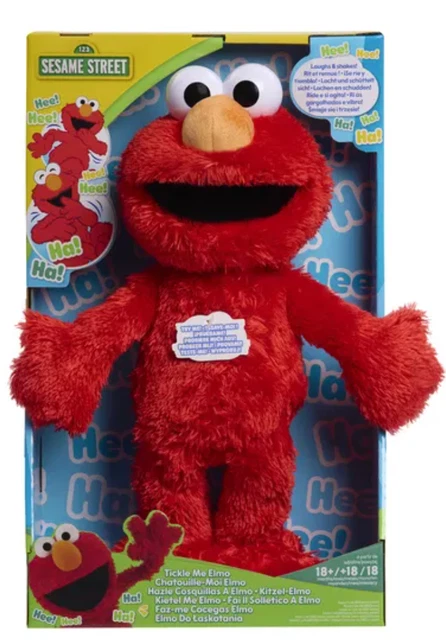 TICKLE ME ELMO Laugh Giggle Moving Hasbro Talking Toy Sesame Street ...