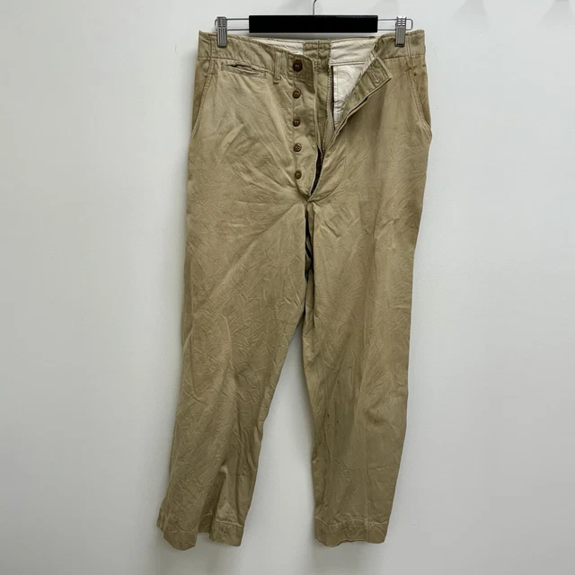 ORIGINAL WWII US Army Chino Cotton Pants Khaki Tropical £147.40 ...