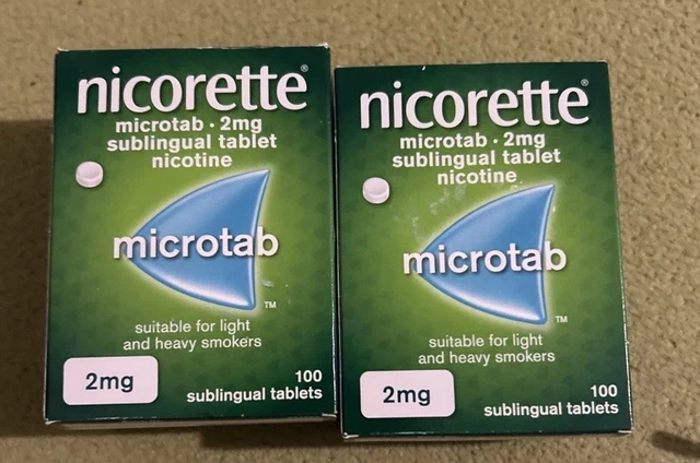 NEW - 2X100 Nicorettte Microtab 2mg - SHORTDATE BBE 01/26 - Free P&P £ ...