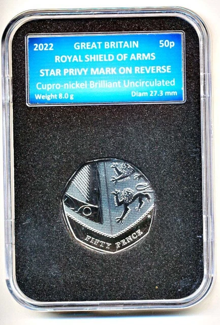2022 50P ROYAL Shield of Arms Royal Mint with Exclusive Mint Privy Mark ...