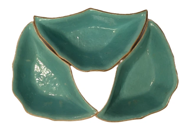 3 X ANTIQUE Chinese Lotus Pattern Bat-Shaped Porcelain Bowl (19th ...