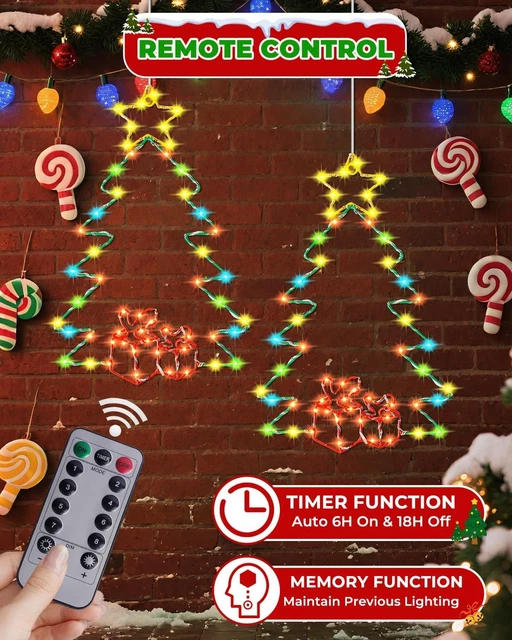 BRIGHTARK CHRISTMAS WINDOW Lights, 2PCS Christmas Tree Window Lights ...