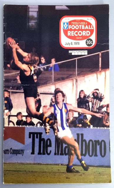 1978 VFL FOOTBALL Record Footscray V Melbourne July 8 Edition $12.00 ...