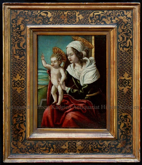 ITAL. MEISTER &MARIA mit dem Kinde" Tempera/Ölbild von ca 1530 auf Holz ...